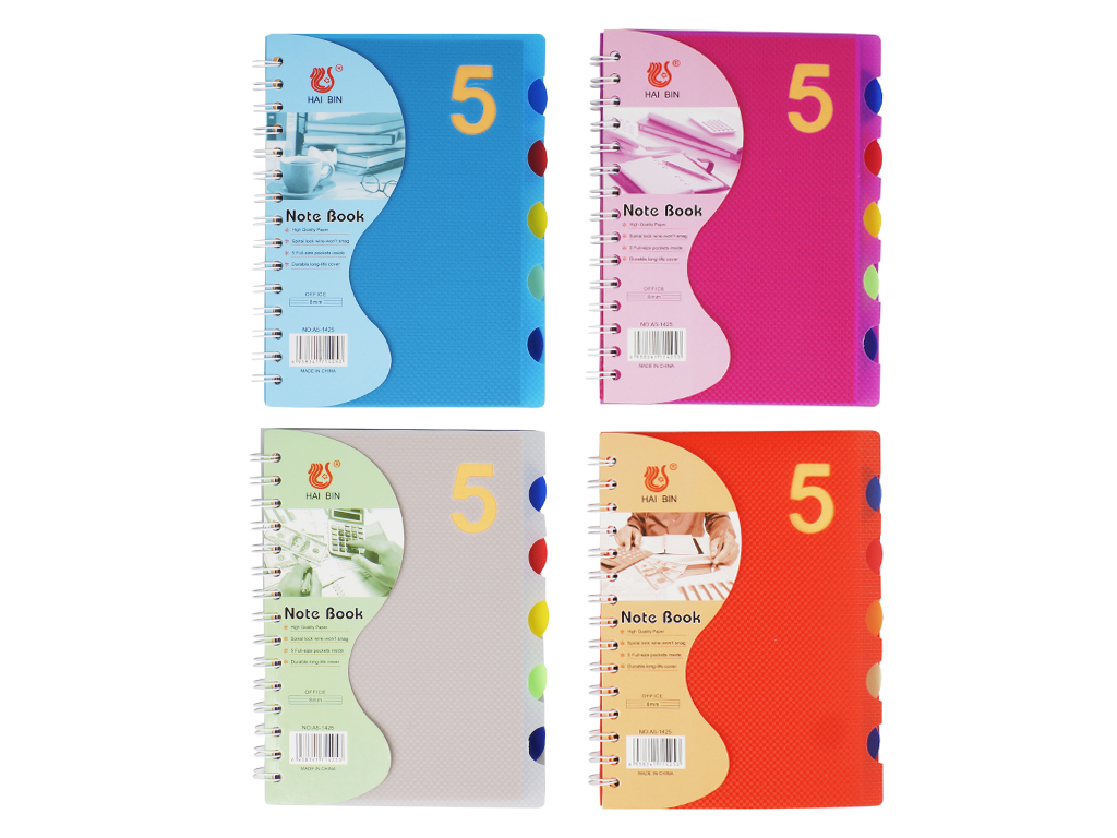 Купить Блокнот в пластиковой обложке на спирали с разделителем А5. 100 ...