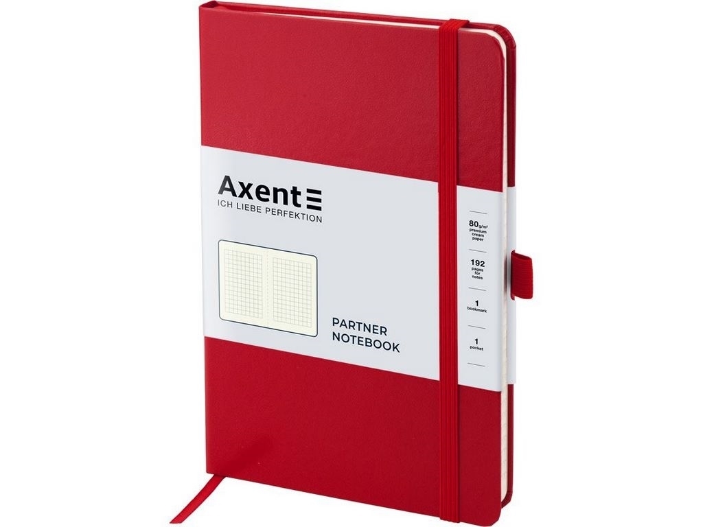 Купити Книга записна у клітинку червона Partner A5-. 96 аркушів. Axent 8201-03-A недорого